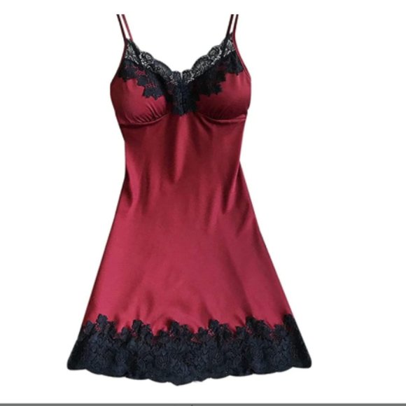 Kay Toby | Intimates & Sleepwear | Womens Silk Nightie Maroon And Black ...